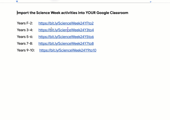 Google Classroom activities for NSW Public Teachers - National Science Week